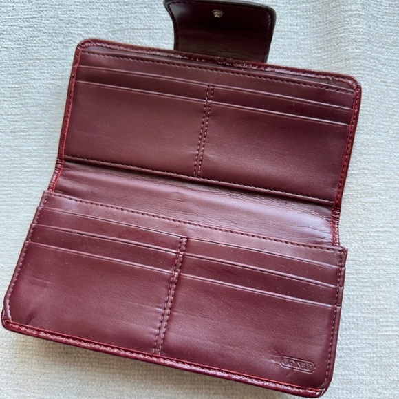 Coach | Bags | Vintage Coach Dark Redsignature Wallet | Poshmark